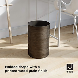 Umbra Treela Small Trash Durable Garbage Can Waste Basket for Bathroom, Bedroom, Office and More, Barnwood