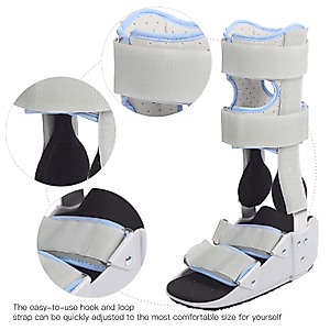 Orthopedic Walking Boot, Adjustable Breathable Ankle Protective Fracture Boot, Comfortable Air Walker Brace with Open Toe Design for Injured Foot, Ankle Sprain, Broken Toe, Ligament Injuries