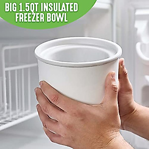 GreenLife 1.5QT Electric Ice Cream, Frozen Yogurt and Sorbet Maker with Mixing Paddle, Dishwasher Safe Parts, Easy one Switch, BPA-Free, Pink