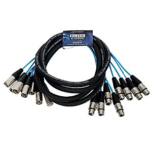 Elite Core PEX810 | 8 Channel Fan To Fan XLR Extension Snake | 10' ft