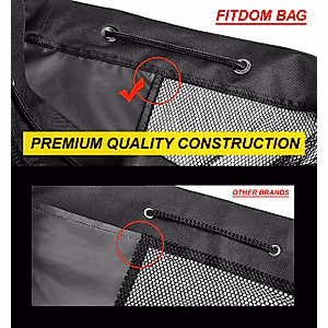 Fitdom Heavy Duty XL Soccer Mesh Equipment Ball Bag w/Adjustable Shoulder Strap Design for Coach. with an Over-Sized Front Pocket for Sporting Accessories. Best for All Outdoor & Water Gears