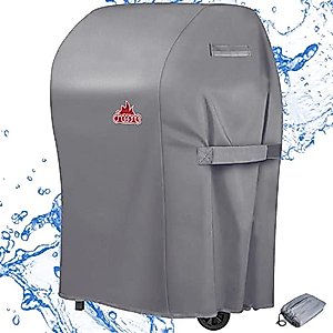 Chooone 32 Inch Grill Cover, Heavy Duty Waterproof Barbecue Gas Grill Cover, Windproof, UV and Fade Resistant, 600D BBQ Grill Cover for Weber Brinkman Char-Broil and More, Grey