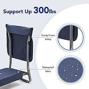 Garden Kneeler and Seat - Sturdy Garden Bench Stool with Thicken & Soft Kneeling Pad，Heavy Duty Foldable Garden Stool Bonus 2 Large Pouches for Gardening Tools by OasisSpace (Blue)