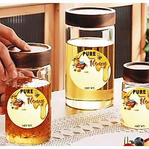 1.5 inch Honey Bottle Label Homemade Honey Net Weight Labels for Small Business Canning Jars and Lids 500pcs Per Roll