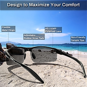 ROCKNIGHT HD Polarized Sport Photochromic Sunglasses for Men UV Protection UV400 Fishing Rimless Sunglasses Metal Frame