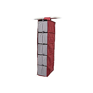 Covermates Keepsakes Hanging Shoe Organizer Set - Heavy Duty Material, Sturdy Interior Shelves, Includes Trays with Dividers - Closet Storage-Scarlett Red