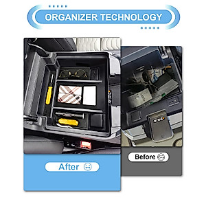 WEIPIN Console Organizer Tray 【Perfectly Tidy】 for 2023-2024 Silverado&Sierra 1500 and 2024 Chevy Chevrolet Silverado&GMC Sierra 2500HD 3500HD Accessories (Full Console w/Bucket Seats ONLY) - Black