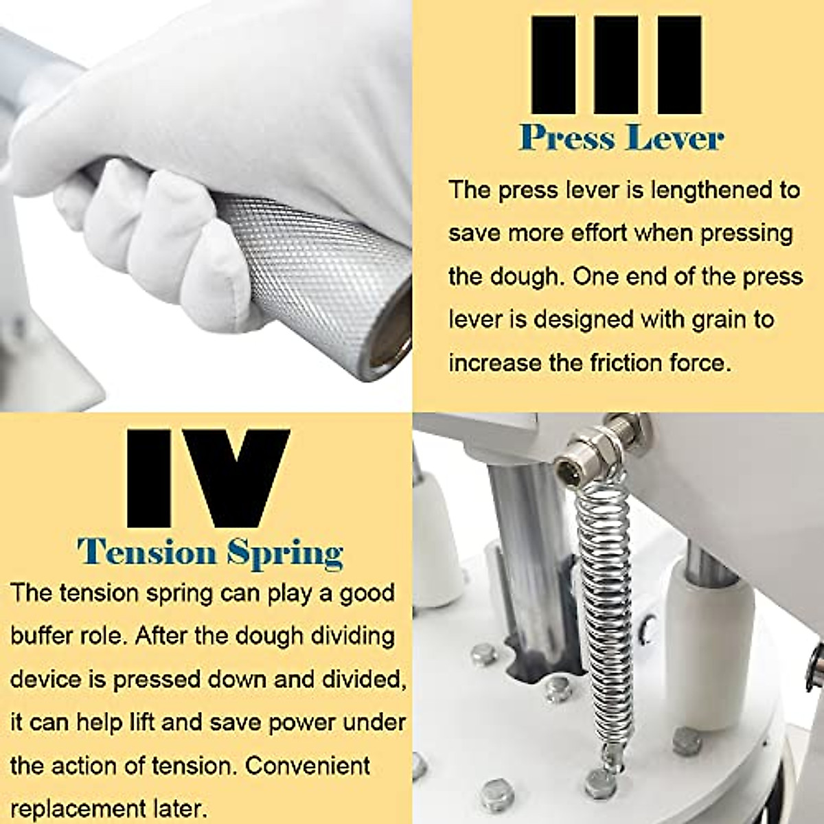 HayWHNKN Dough Divider 12pcs Commercial Dough Cutter Manual Hydraulic Hand Press Dough Scraper Bread Maker (12PCS Desktop)