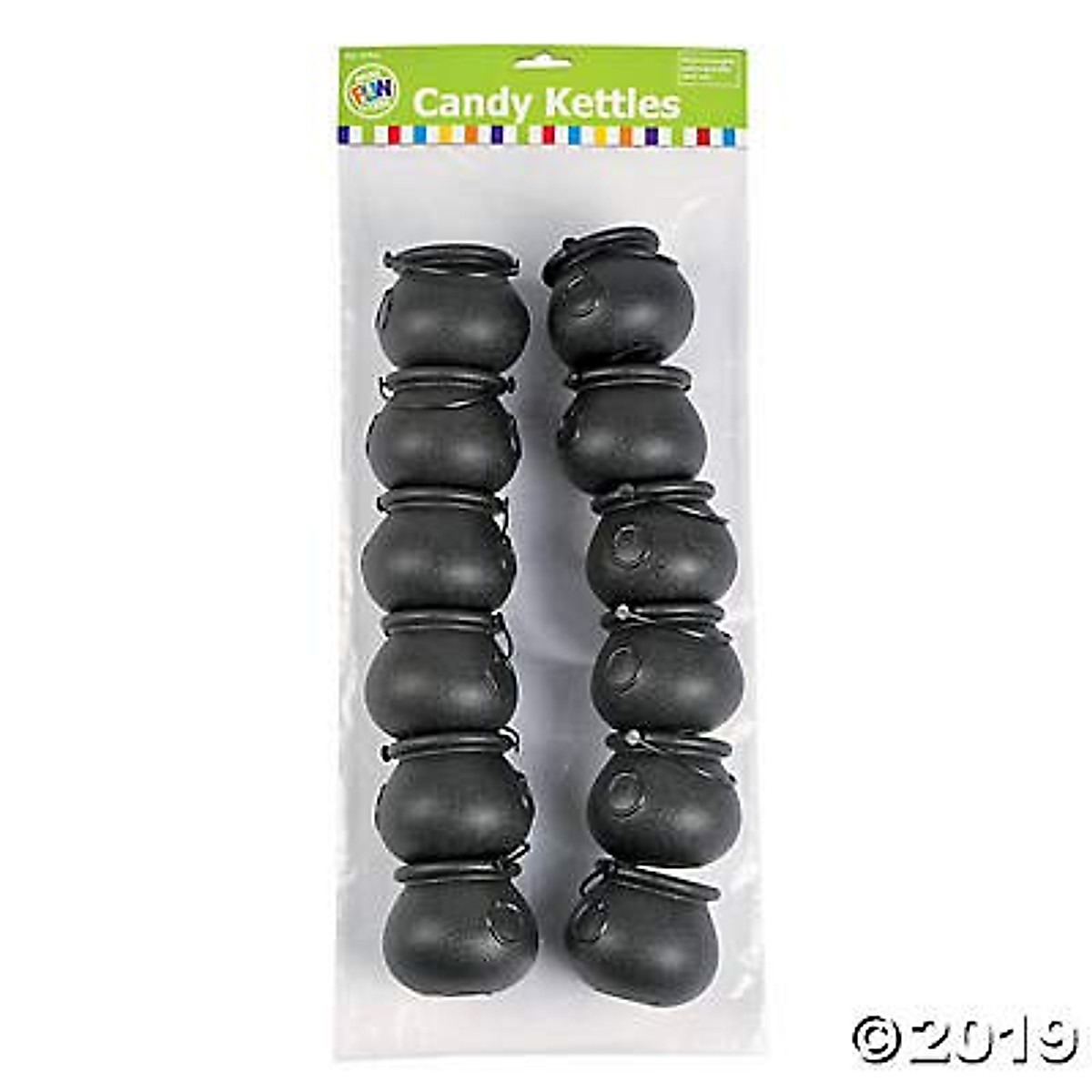 Fun Express 1 Dozen Mini Cauldron Kettles, BPA Free Plastic, St. Patrick's Day, Halloween, Bachelorette Parties, Witches and Wizards, Birthday, Baby Showers Party Decoration Supplies, Black