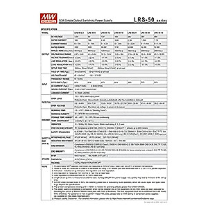MW Mean Well Enclosed Type LRS-50W-12/15/24/3.3/36/48/5V Non-PFC LRS Series 50W Single Output Switching Power Supply (LRS-50-24)