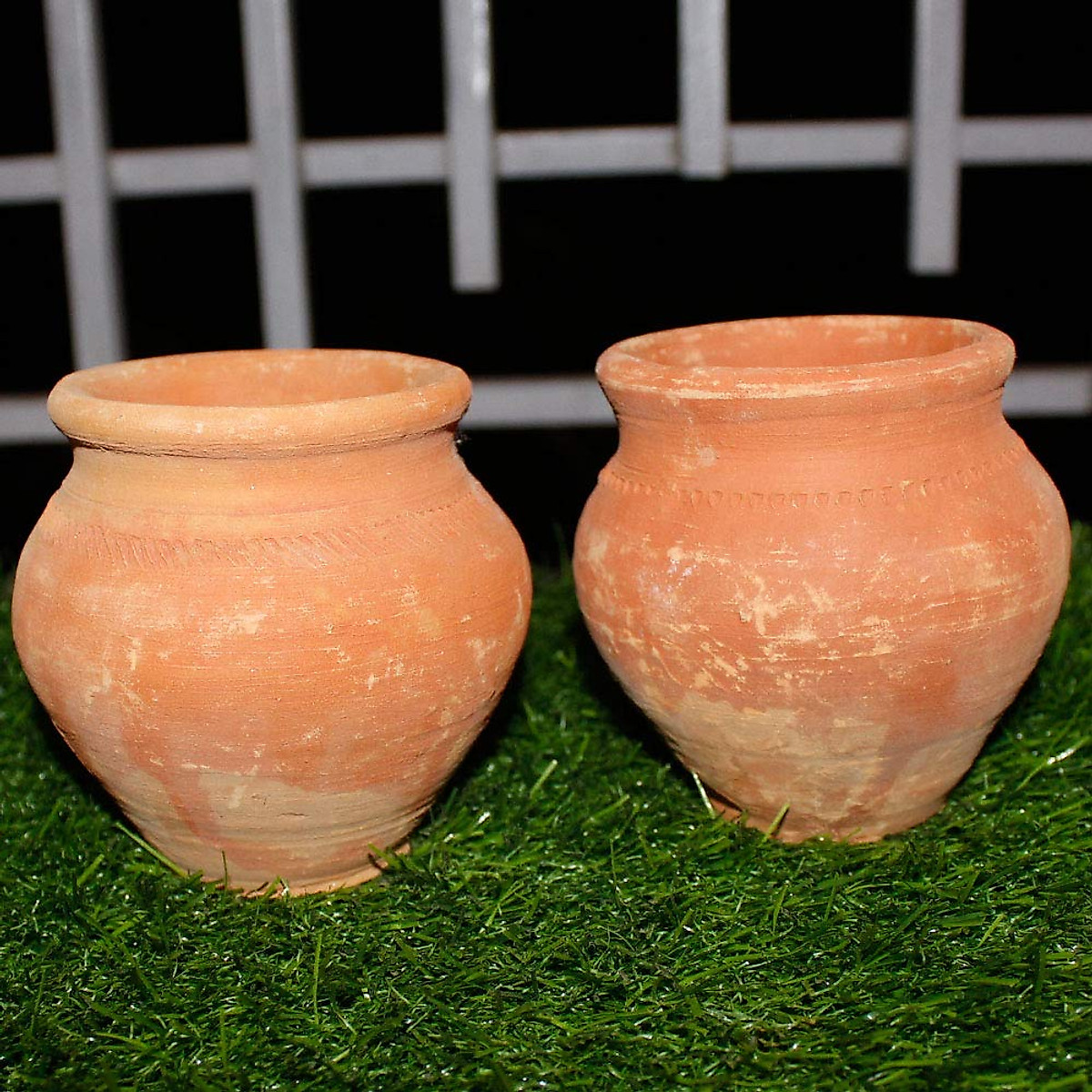 Artisans Orissa Clay Mud Pots for Kheer Curd (160 ml, Set of 4) - Real Mitti Katori Set Chutney Bowls