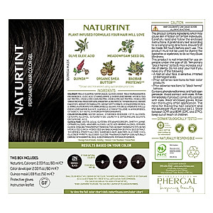 Naturtint 2N Brown Black Permanent Hair Color (Pack of 1), Ammonia Free, Vegan, Cruelty Free, up to 100% Gray Coverage, Long Lasting Results (Packaging may vary)