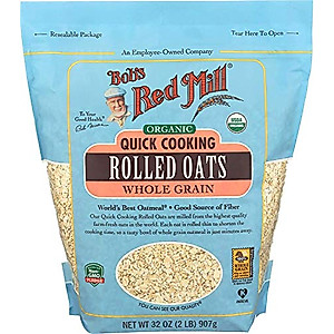 Bob's Red Mill Organic Quick Cooking Rolled Oats (32 Ounce, Pack of 2)