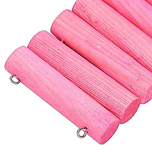 TOPINCN Perch Stand Platform, Perch Platform Natural Wood Swing Stand for Small Birds Conure Cockatiel Parakeet Hamster Pink