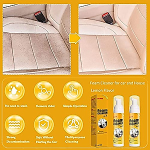 Car Magic Foam Cleaner, Foam Cleaner for Car, Foam Cleaner All Purpose, Multi-Purpose Foam Cleaner, Powerful Stain Removal Kit (30ml, 3pcs)