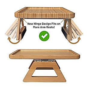 Shamrock Home Arm Table Clip On Tray Sofa Table for Wide Couches. Couch Arm Tray Table, Portable Table, TV Table and Side Tables for Small Spaces. Stable Sofa Arm Table for Eating and Drink Table