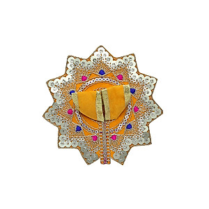 Aditri Creation Set of 2 Ladoo Laddu Gopal Dress Cloth Bhagwan Poshak of Indian God Bal Krishna Dev Vastra for Metal Idol Statue Indian Traditional Holi Festival(Size:-1-2 No. Dia :- 6")(Yellow,Pink)