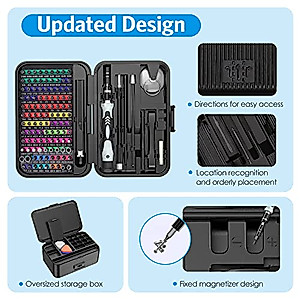 AMIR Precision Screwdriver Set, 132 in 1 Magnetic Screwdriver Set Kit, Electronics Repair Screwdrivers Tool Kit with 108 Magnetic Drill Bits for Repair Phone, Switch, Computer, etc