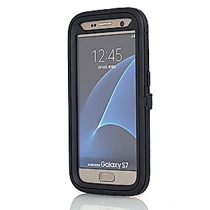 Galaxy S7 Case, AICase Heavy Duty Holster Case Belt Clip + Armor Protective Kickstand Cover with Built-in Screen Protector for Samsung Galaxy S7 (2016) (Black)