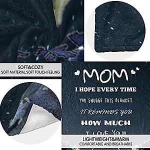 FJTP Blanket for Mom,Mom Birthday Gifts from Daughter Son,Mother's Day Mom Blankets,Fuzzy Warm and Cozy Starry Sky Watercolor Rose Letter Throw Blanket for Couch Bed Living Room 80"x60"