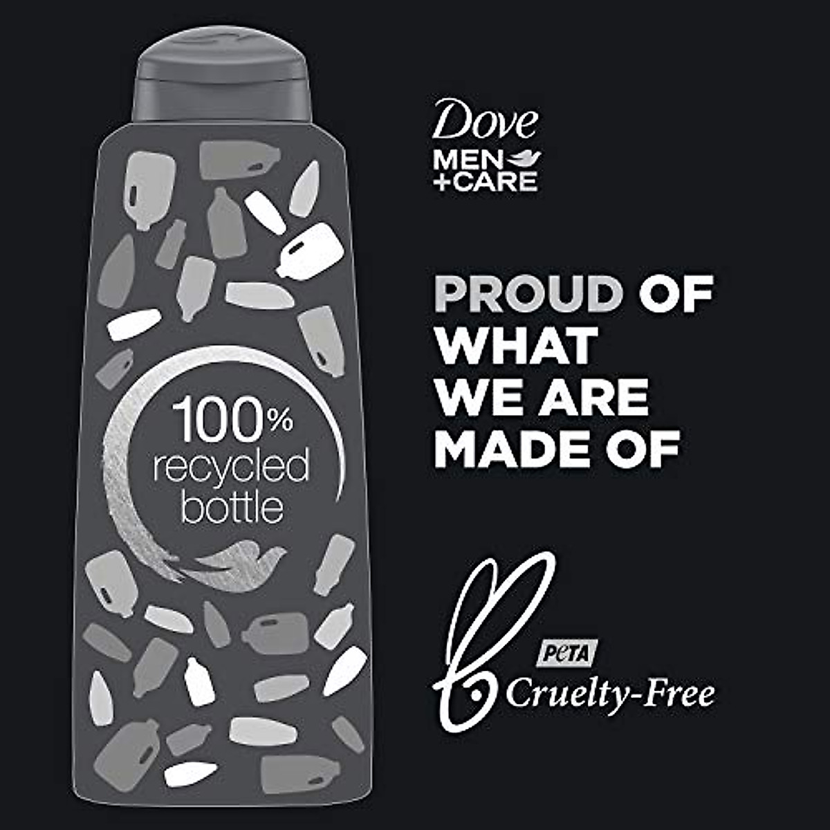 Dove Men+Care Shampoo For Healthy-Looking Hair Charcoal + Clay Naturally Derived Plant Based Cleansers 20.4 oz