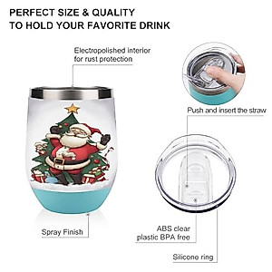 Stainless Steel Insulated Cup, Merry Christmas Print 304 Stainless Steel, Smooth Round Rim Ideal for Office, Home, And Gift Giving
