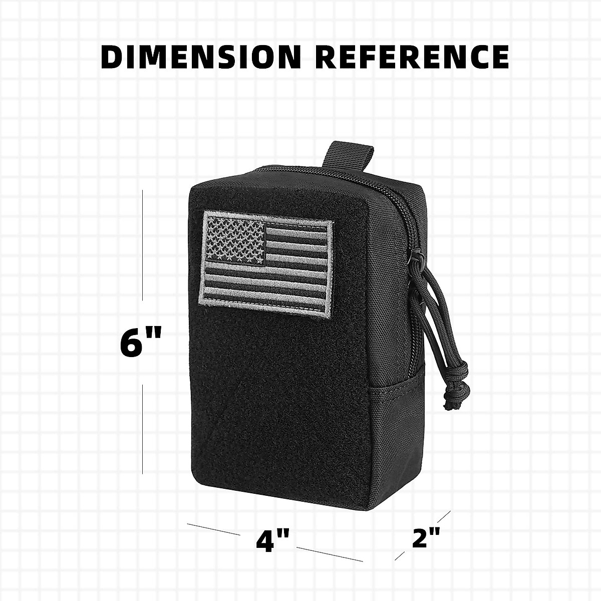 AMYIPO Mini MOLLE Pouch Multi-Purpose Compact Tactical Waist Bags Small Utility EDC Pouch (Black - Mini Pouch (2PCS))