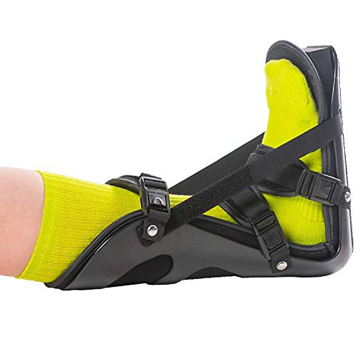 BraceAbility Sleeping Stretch Boot - Plantar Fasciitis Night Foot Splint Adjustable Achilles Tendonitis Brace for Fascia, Tendon and Calf Stretching, Heel and Bone Spur, Arch Pain Treatment (Medium)