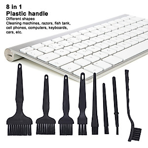 Computer Keyboard Brush Kit, Safe Plastic Handle Dustproof Soft Bristle Electronics Non Static Brushes 8 in 1 for Cell Phones