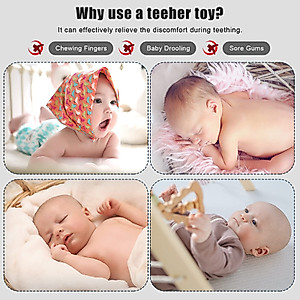 Silicone Baby Teething Toy Remote Control Shaped Baby Teether with a Cute Pacifier Clip Chain Soft Baby Chew Toys Early Sensory Education Molar Toy for Babies 3-18 Months (Black)
