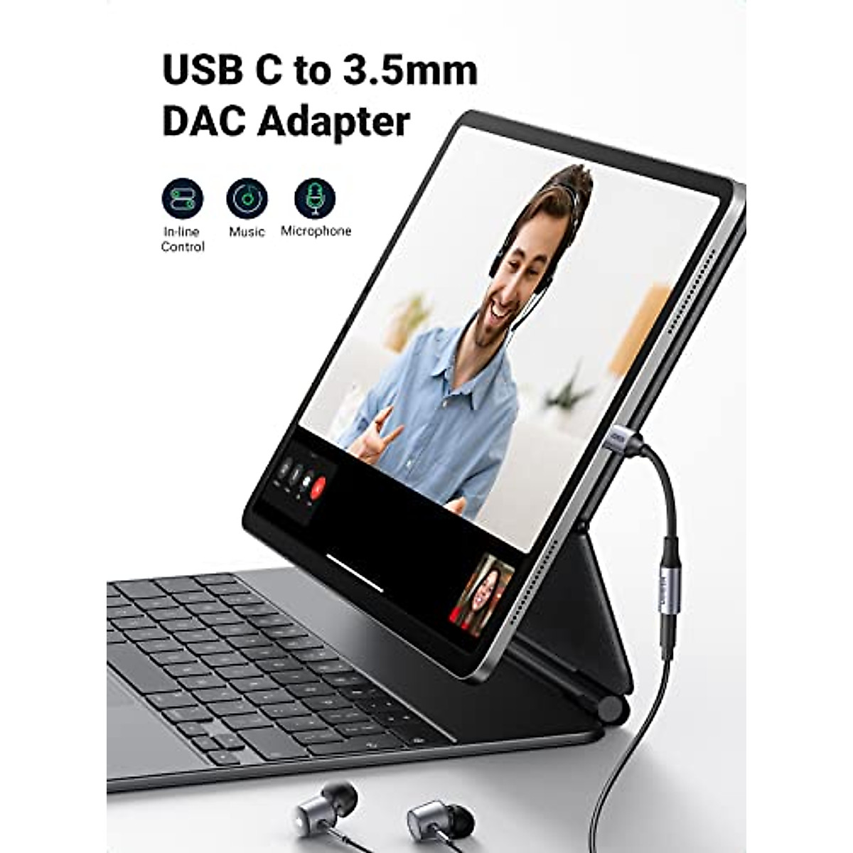 UGREEN USB-C to Lightning Audio Adapter Bundle with Braided USB C to 3.5mm Audio Adapter Compatible with Samsung Galaxy S21