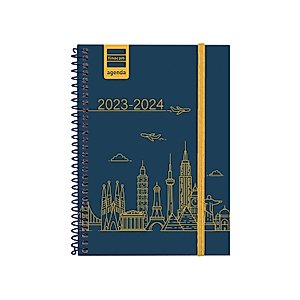 Finocam - Secondary diary 2023 2024 week horizontal view September 2023 - June 2024 (lesson year) + July and August summarized Portuguese city