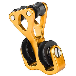 Zer one Archery Roller Guide Cable Slide, Compound Bow Splitter Roller Glide Shooting Hunting Aluminium Alloy Archery Glide Separator(Yellow)