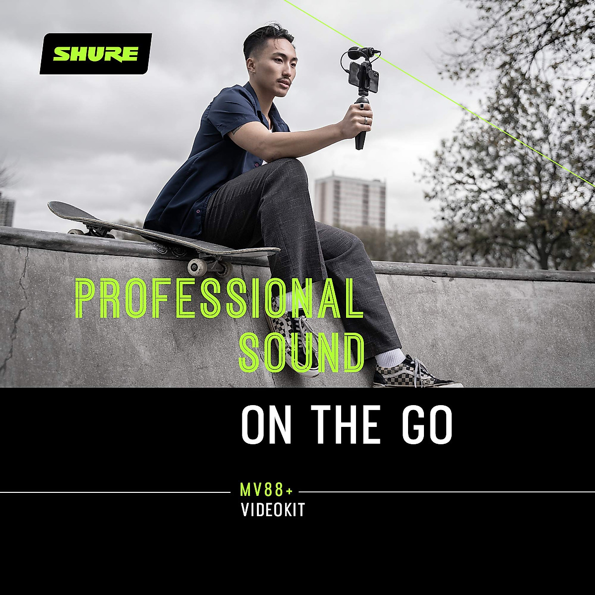 Shure MV88+ Video Kit - Digital Stereo Condenser Microphone for Apple and Android, with Manfrotto PIXI Tripod, Phone Clamp, Mount, iOS and USB-C Cables for Next-Level Connectivity (MV88+ Video KIT)