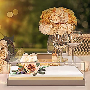 Elavain Acrylic Cake Stand | Multifunctional Serving Tray | Elegant Rose Gold Food Tray with Clear Lid | Perfect as a Cake Box and Serving Platter for Party, Home and Kitchen | Shatter Resistant