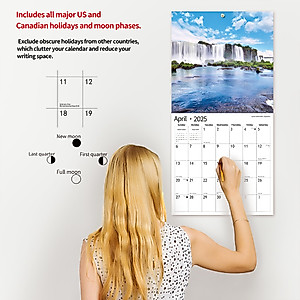 2024 2025 Wall Calendar, 18 Month July 2024 - December 2025, Monthly Calendar Waterfall, 12" x 24" Opened,Full Page Months Thick & Sturdy Paper for Gift Calendar Organizing & Planning