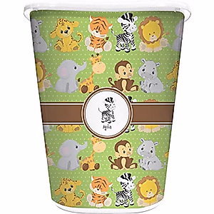 RNK Shops Safari Waste Basket - Single Sided (White) (Personalized)
