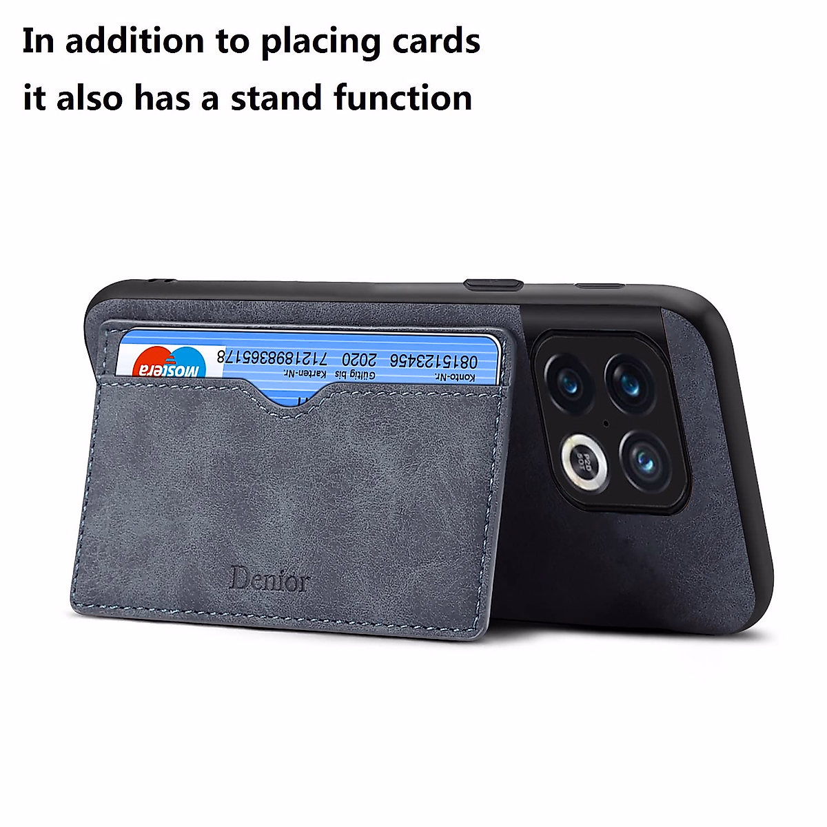 HAII Card Holder Case for OnePlus 10 Pro 5G, Premium PU Leather Wallet Case with Card Slots Shockproof Protective Case for OnePlus 10 Pro 5G 2022 (Gray)