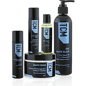 Men's Irritation-Free Shaving Cream for softening/moisturizing skin with simple glide and preventing razor burn; infused with natural moringa and sunflower seed oil - 12 oz