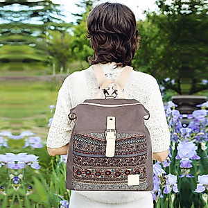 Backpack Purse Women Girls Canvas Backpack/Rucksack Convertible Shoulder bag Casual Daypack Medium
