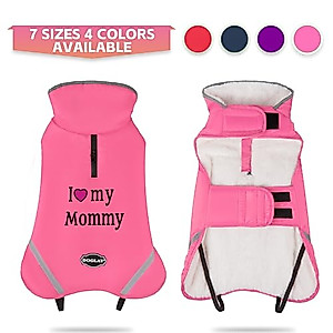 Doglay Cute Dog Coat, Warm Dog Winter Jacket Reflective Waterproof Dog Winter Coat with Thicken Fleece, Puppy Coat for Small Medium Large Dogs.