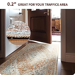 ILANGO Non Slip Area Rugs 5'x7' for Living Room Distressed Traditional Kitchen Rugs Washable, Carpet Runner Floor Mat for Indoor Entryway Bedroom Laundry Room, Low Pile & Easy to Clean