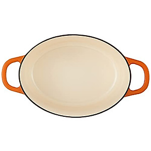 Crock Pot Artisan Oval Enameled Cast Iron Dutch Oven, 7-Quart, Sunset Orange
