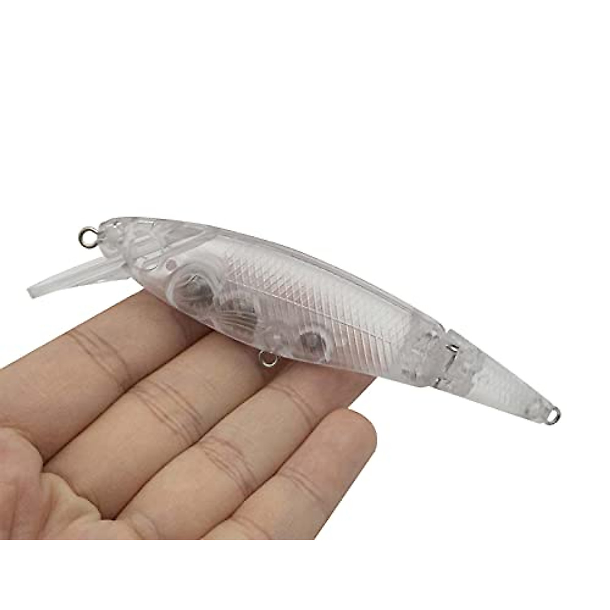 10pcs Unpainted 2sections swimbait 10.6cm 11g Fishing Lures Bass Trout Multi Jointed Swimbaits Slow Sinking Bionic Swimming Lures Freshwater Saltwater Bass Lifelike Fishing Lures with Free Eye