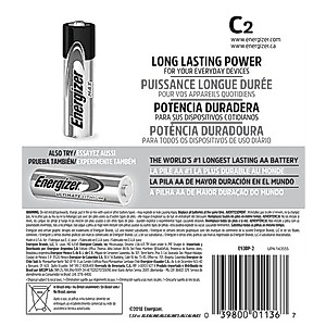 Energizer Max C Batteries, Premium Alkaline C Cell Batteries (2 Battery Count)