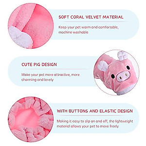 Balacoo Pet Costum, Pink Pig Puppy Clothes Hoodie Warm Coat Funny Pet Dog Cat Clothes for Christmas Cosplay Pimk