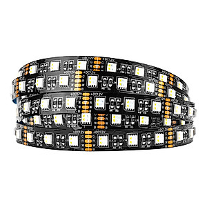 BTF-LIGHTING 5050 RGBW RGB+Warm White (2700K-3000K) 4 Colors in 1 LED 5m 16.4ft 60LEDs/m Multi-Colored LED Tape Lights IP30 Non-Waterproof Black 12mm PCB DC12V for Bedroom Kitchen Home Decoration