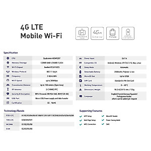 High Eagle 4G LTE WiFi Router Portable Multiple Languages Three Network Universal, Mobile Hotspot Unlocked Wireless Internet with SIM Card Slot for Travel Outdoor