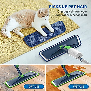 Spray Mops Microfiber Floor Mops for Floor Cleaning - MEXERRIS Wet Mops Dust Mop with 2X Washable Pads 2X Bottles Wood Floor Cleaning Mop Commercial Home Use for Hardwood Laminate Vinyl Tiles