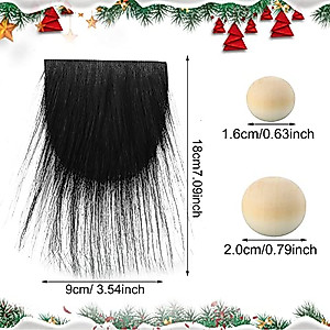 Juinte 12 Pcs Gnome Beards for Crafting Faux Fur Fabric Precut Gnomes Beards Handmade Dwarf Beard 20 Pcs Unfinished Wooden Balls for Xmas Decor